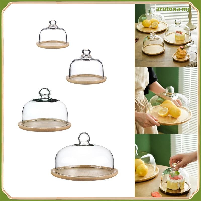 [ArutoxaMY] Bamboo Dessert Stand with Cover, Multi-use Serving Tray for ...