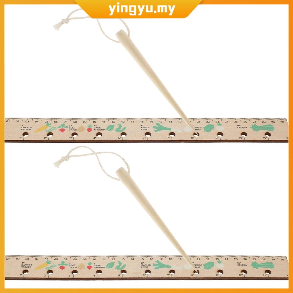 Seed Ruler and Dibber Wood Plant Seed Spacing Ruler with Inch and ...