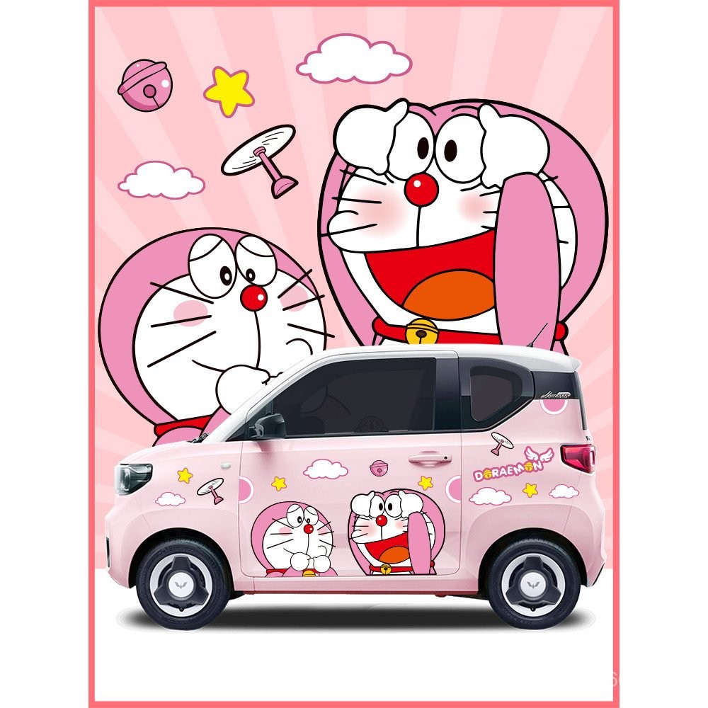 Popular Doraemon Car Stickers Cute Cartoon Body Garland Doraemon Car ...