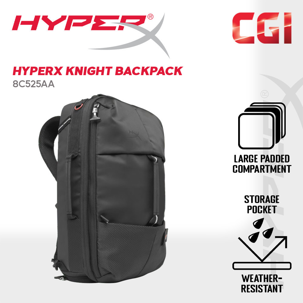 HyperX Knight Weather Resistant Gaming Backpack - 8C525AA | Shopee Malaysia
