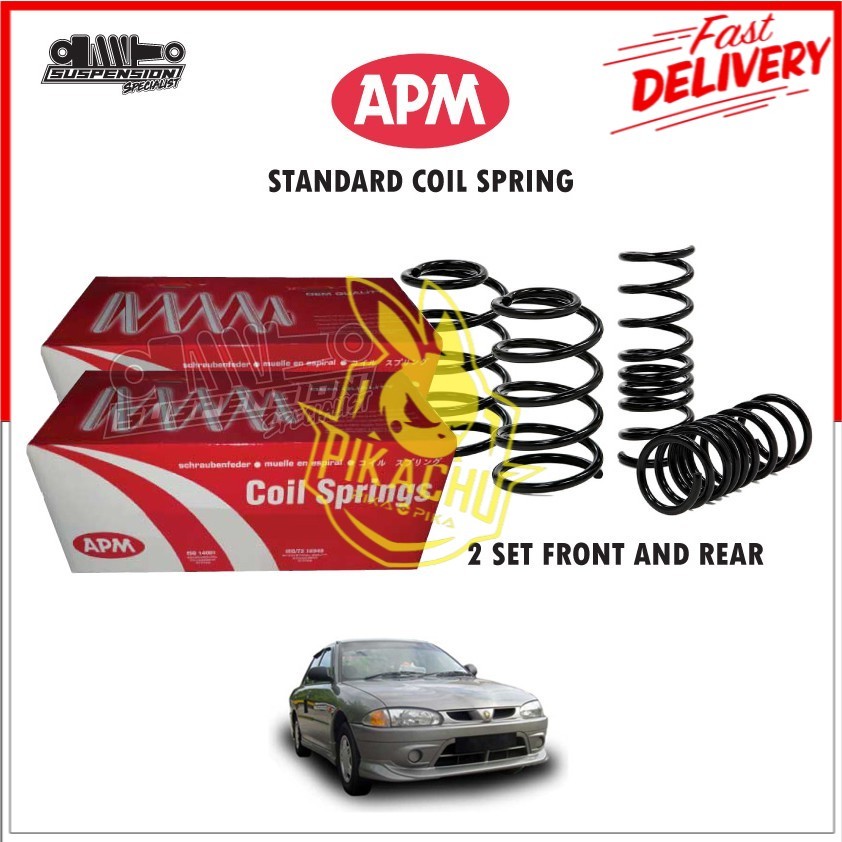PROTON WIRA 1.5 (1993~) APM STANDARD COIL SPRING 1 CAR SET 4 PCS (FRONT ...