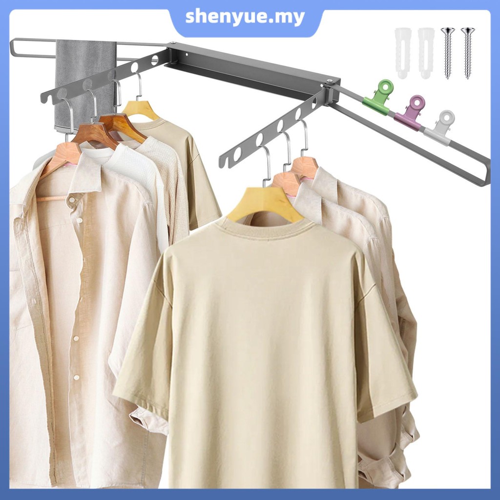Wall Clothes Drying Rack Aluminum Alloy Wall Clothes Dryer Rack Space ...