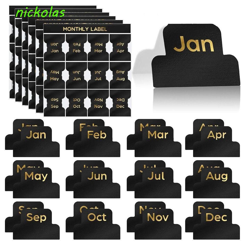 NICKOLAS 12 pcs Monthly Planner Index Tab, Index Tabs Stickers Studying ...