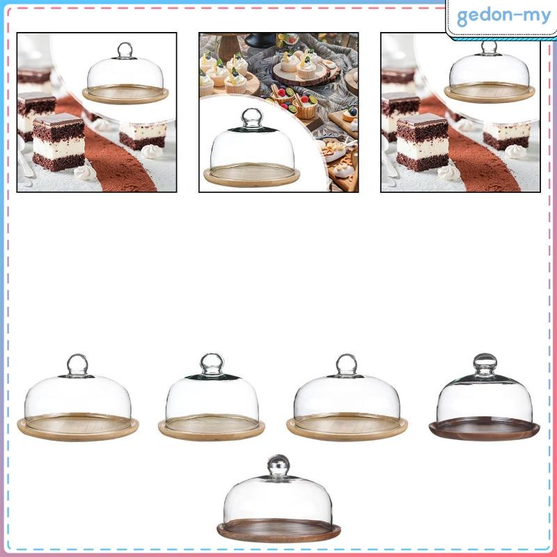 [GedonMY] Bamboo Cake Stand with Dome Base, Multifunctional Cake ...