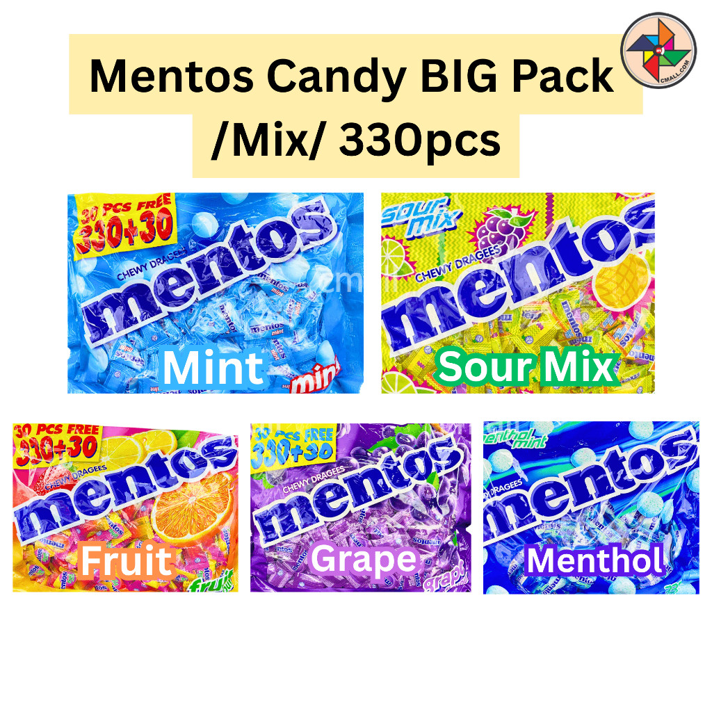 [CM] Mentos Candy Mentos Chewy Candy BIG Pack / Mix / Mix Botol 330pcs ...