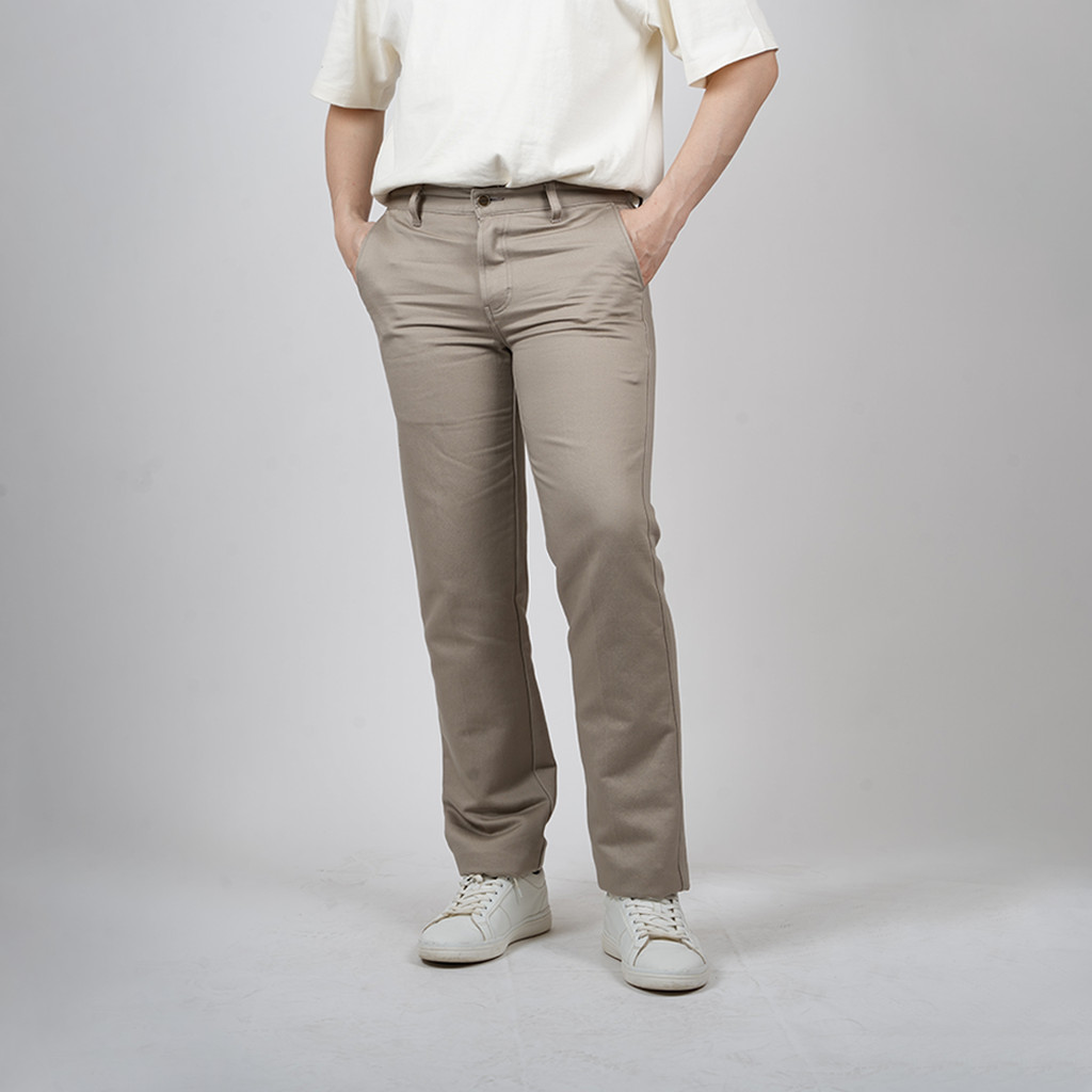 Dapper | Light Khaki Slim Fit Cotton Pants - C30425S | Shopee Malaysia