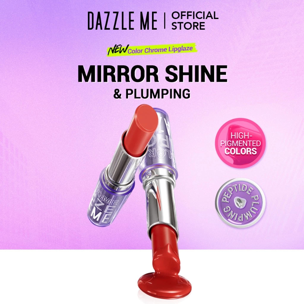 [NEW!!] DAZZLE ME Color Chrome LipGlaze Glossy Lipstick Peptide ...