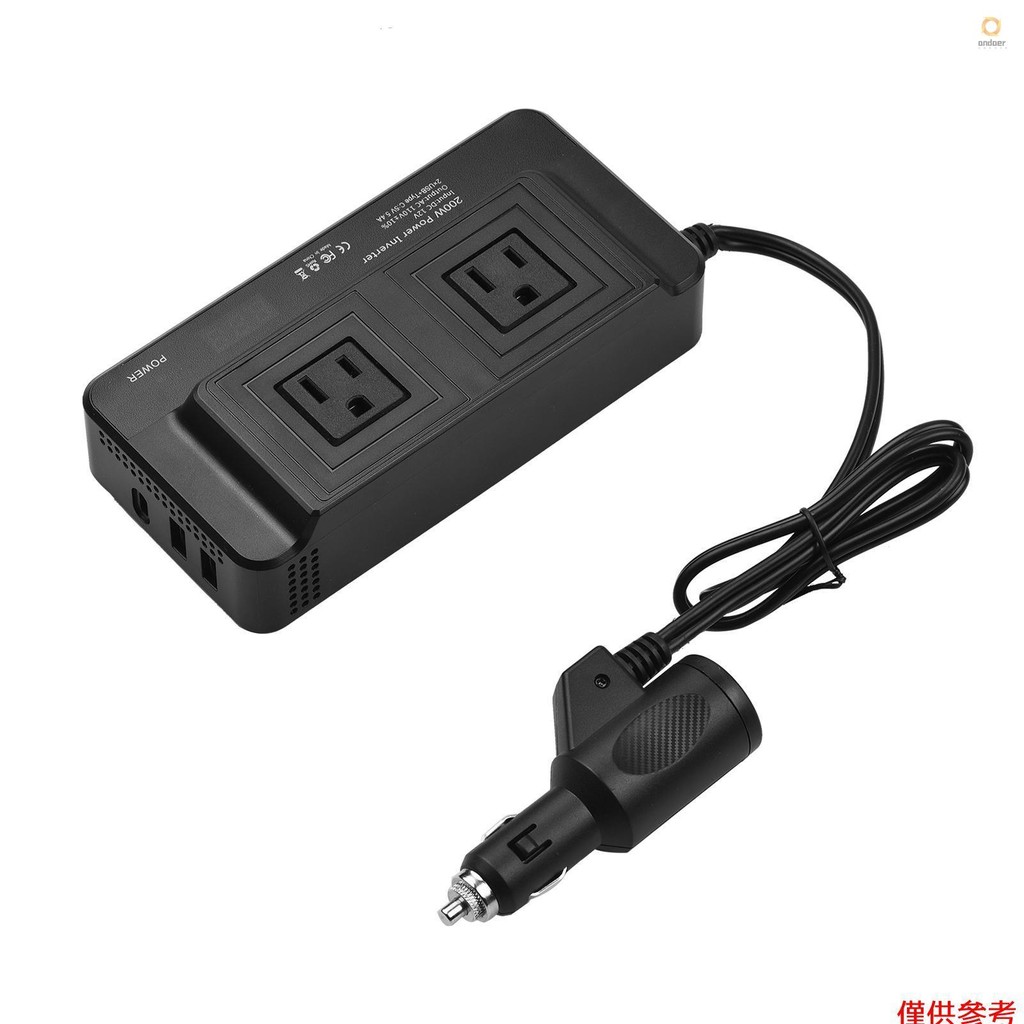 200W Power Inverter Portable DC 12V to AC 220V Car Inverter Power ...