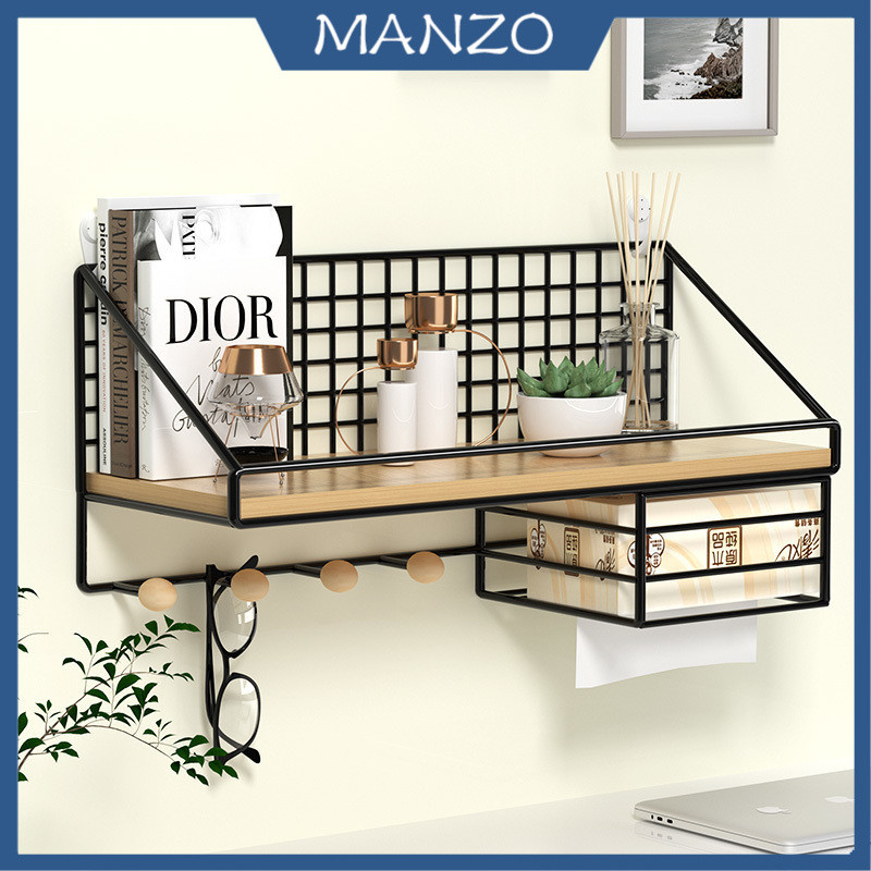 Wall Mounted Wall Shelf For Living Room No Drilling Wall Rack Hanging ...