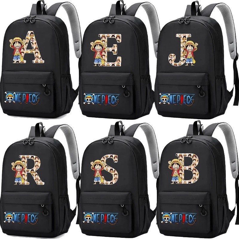 One Piece Cartoon Backpack Letter A To Z Large Capacity Multi ...
