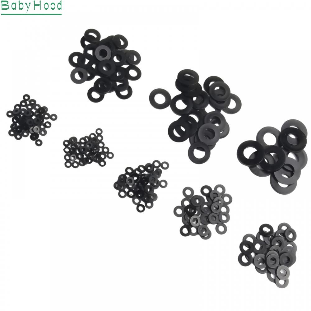 M2/2.5/3/4/5/6/8/10 Nylon Flat Rubber O-Ring Seal Hose Gasket Rubber ...