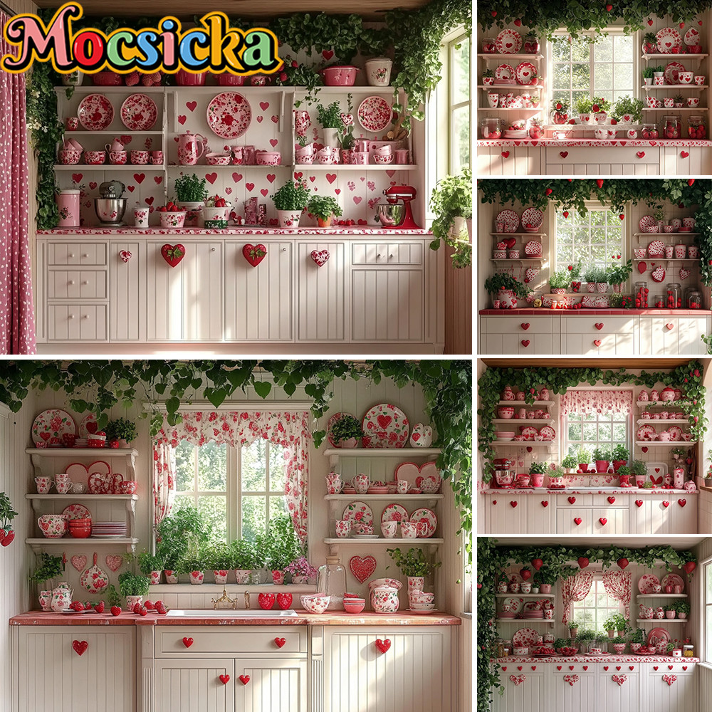 Mocsicka Photography Background Kitchen Cabinet Strawberry Decoration ...