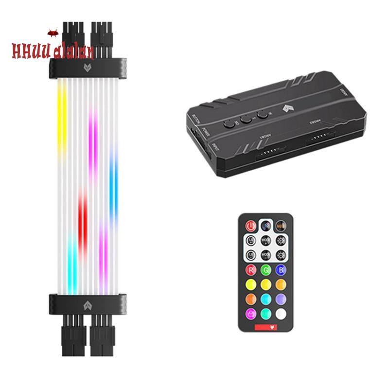 Dual 8Pin ARGB Graphics Card Power Supply Cable RGB Power Extension Cable RGB PSU Cable for 30XX ...