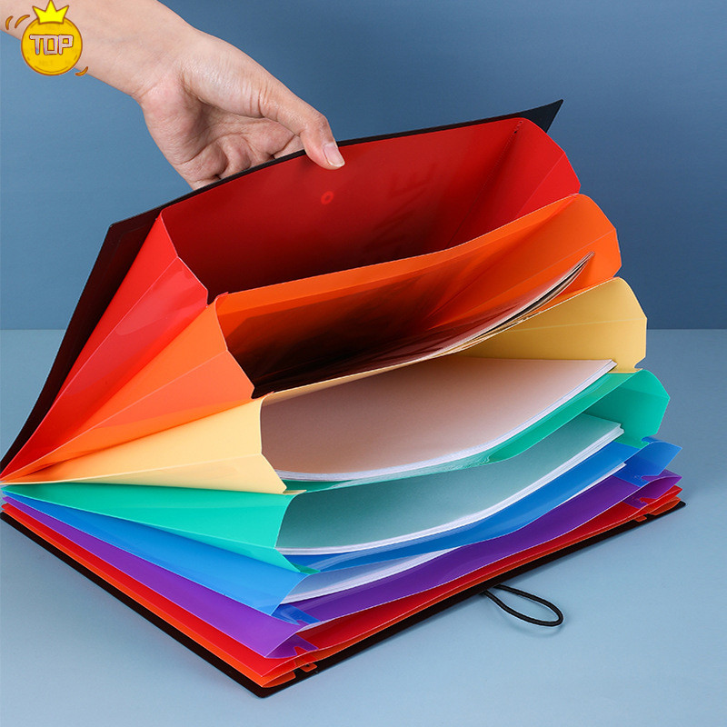 (XXD)Black Rainbow Multi Layer Hanging Rope Organ Folder PP Waterproof ...