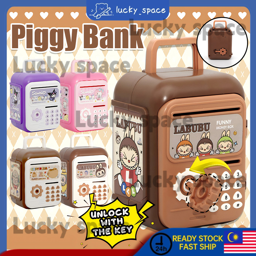 Labubu Key Piggy Bank Toys For Kids Kuromi Tabung Duit Kanak Kanak ...
