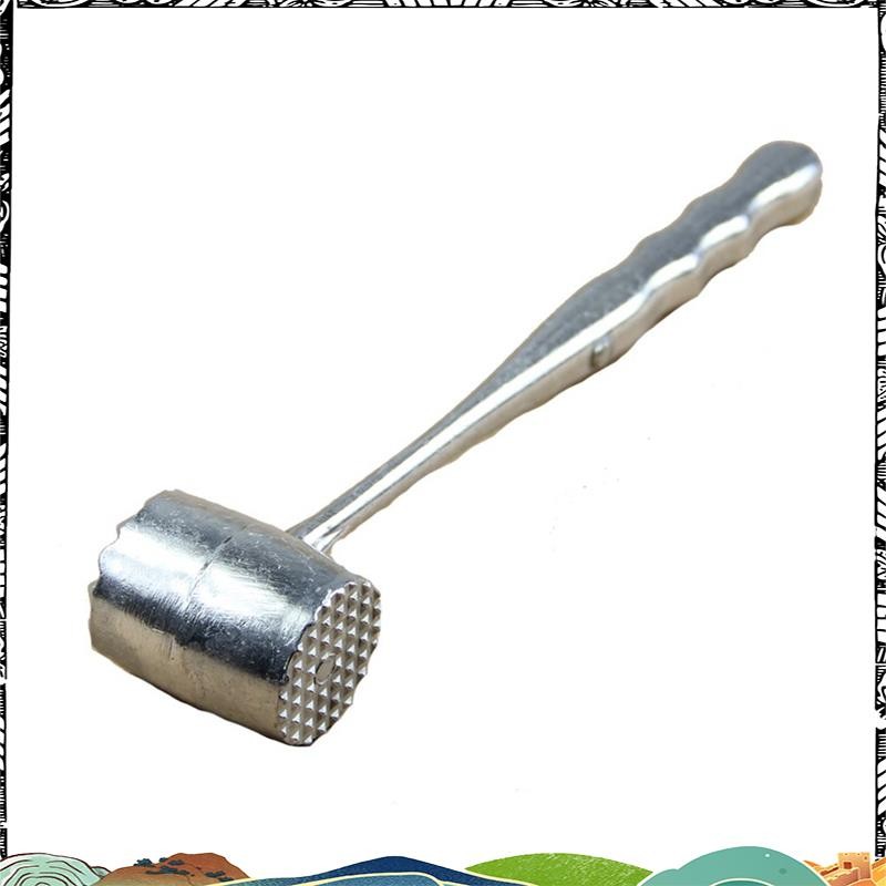 Silver Two Sides Aluminum Round Meat Hammer Mallet Tenderizer Beef Pork ...