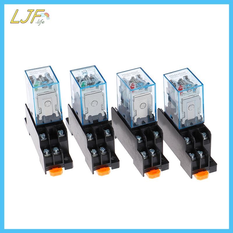 LJF AC220V 12VDC 24VDC 24VAC 5A 8PIN Coil Power MY2N-J Relay HH52P With Socket Base MY | Shopee ...