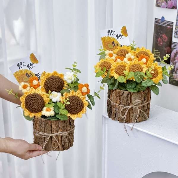 crochet flower bouquet flower bouquet 2024 Hadiah Hari Lahir Hari ...