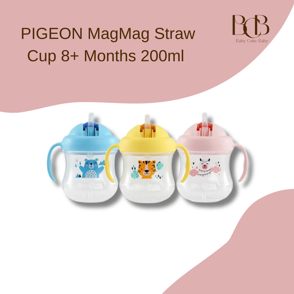 PIGEON NEW MagMag Straw Cup , 8+ Months (200 ml) cawan bayi 8 bulan ...