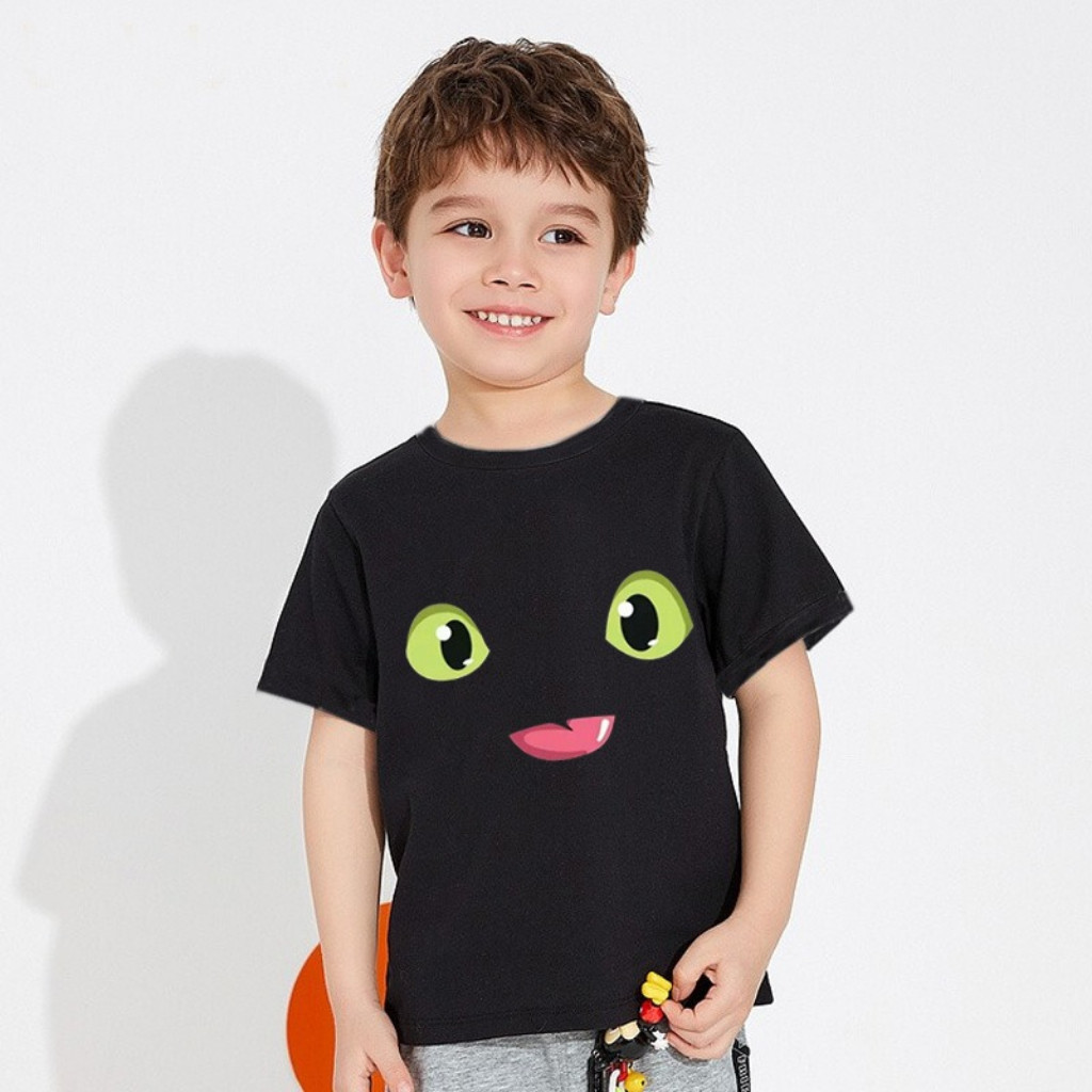Baju Classic Cartoon T-shirt Toothless/Pooh/Angery Bird Tshirt Boy ...