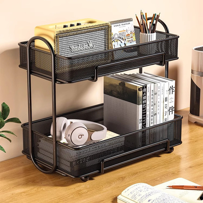 Bookshelf Table Top Desk Storage Rack Small File Organizer Office Desk ...