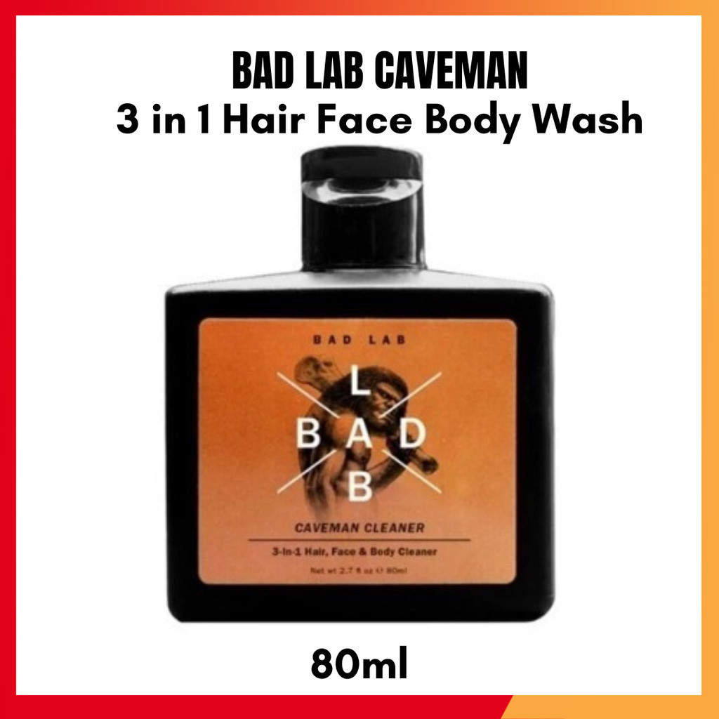 80ml Bad Lab Caveman 3 in 1 Hair Face Body Wash Revitalizing Shower For ...
