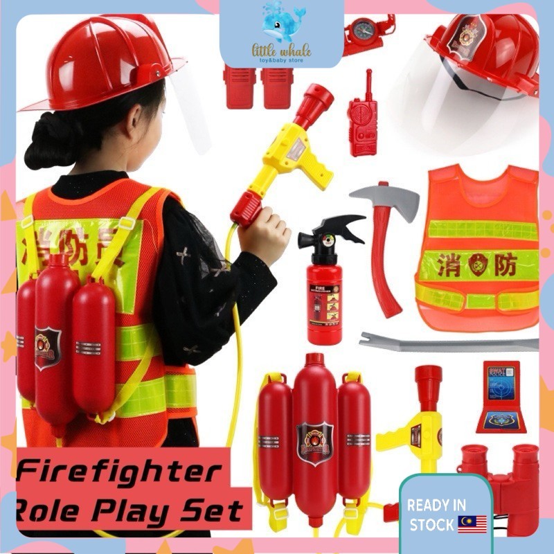 🐳Fireman Firefighter Role Play Costume Backpack Water Pump Blaster ...