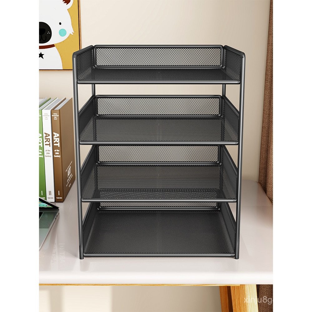 File Storage Rack Desktop Desk Supplies Shelf A4 Paper File Bookshelf ...