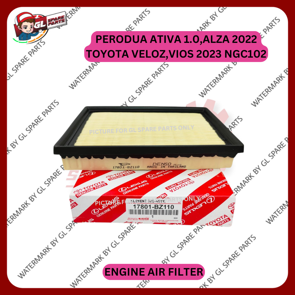 ENGINE AIR FILTER PERODUA ATIVA 1.0 ALZA NEW 2022> TOYOTA VELOZ VIOS ...