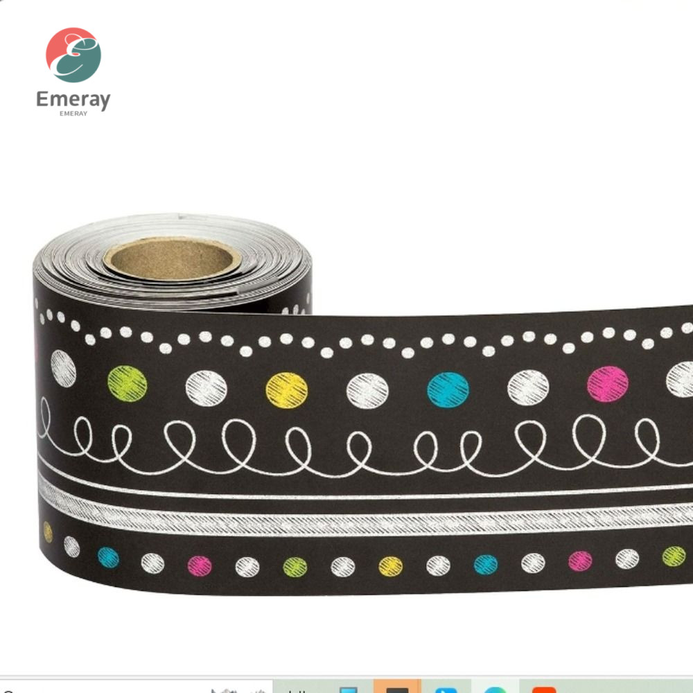 EMERAY Billboard Border Decoration Paper, Paper 5.7cm * 10m Blackboard ...