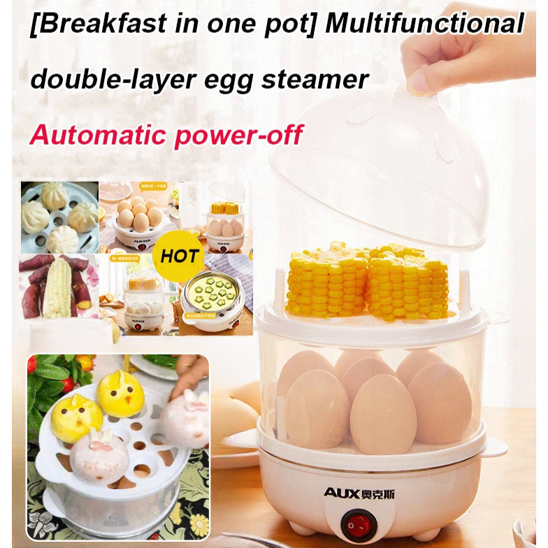 Pengukus Telur 1 or 2 Layers Electric Egg Cooker Automatic Egg Steamer ...