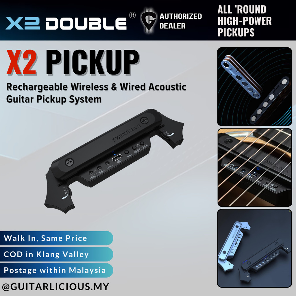 X2 DOUBLE (X2) Guitar Wireless Pickup Rechargeable Wireless & Wired ...
