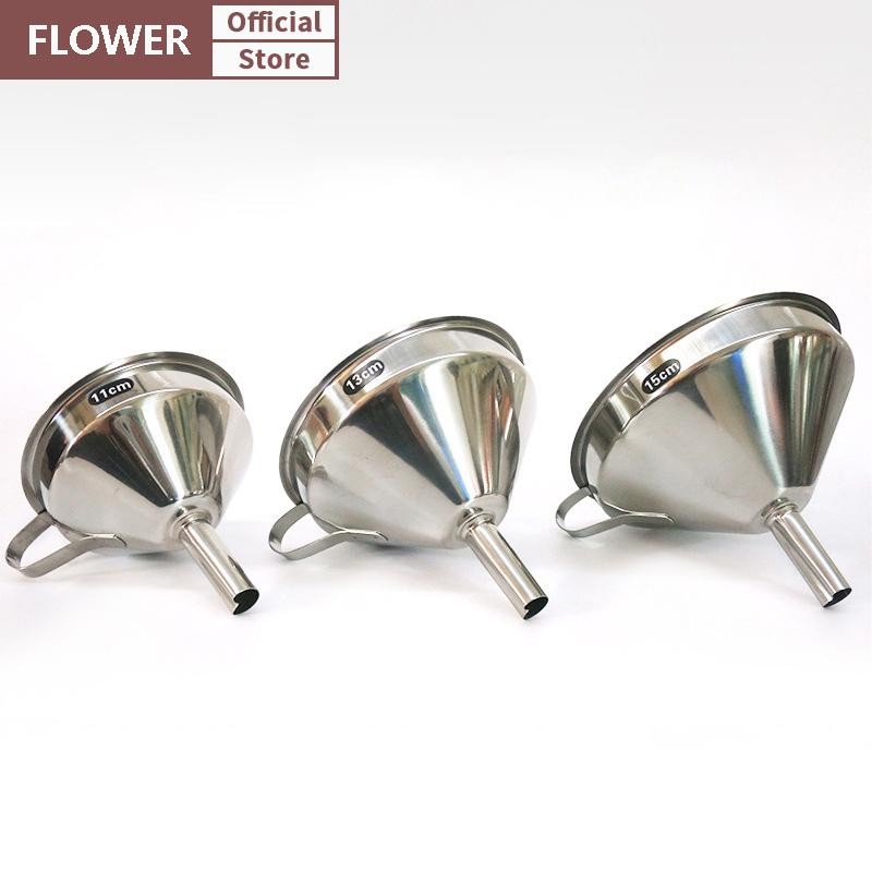 FOF Stainless Steel Funnel Kitchen Oil Liquid Funnel Metal Funnel With ...
