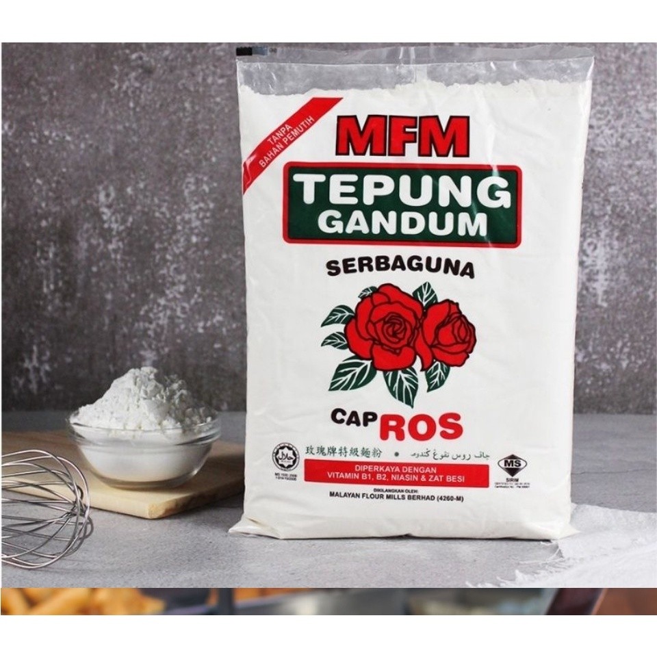 Tepung Gandum Cap Ros 850g/ Tepung Serbaguna/ Multi-purpose Flour ...