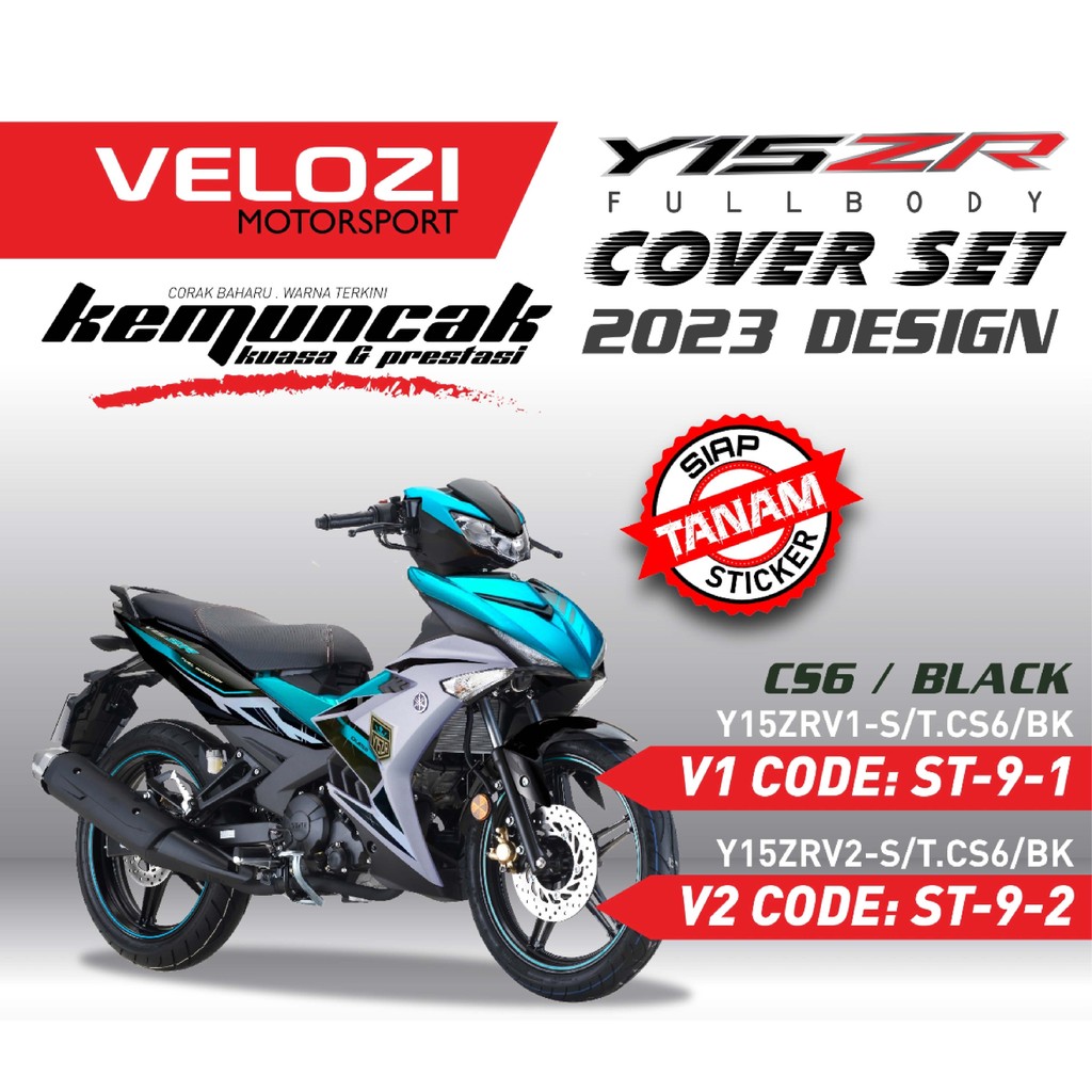 Y15 V1 - V3 Cover Set Original VELOZI Sticker Tanam YAMAHA Y15ZR V1 V2 ...