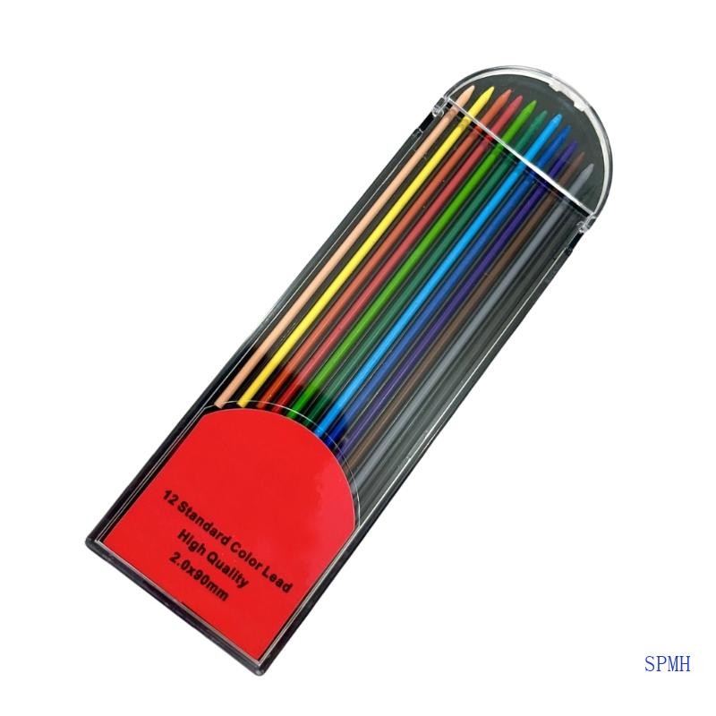 SUP 12Pcs 2 0MM Thick Colored Pencil Refills for 2 0MM Mechanical ...