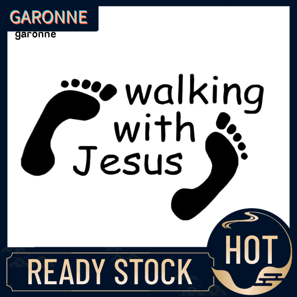 GAR Walking with Jesus Sticker Religious Car Window PET Decal God ...