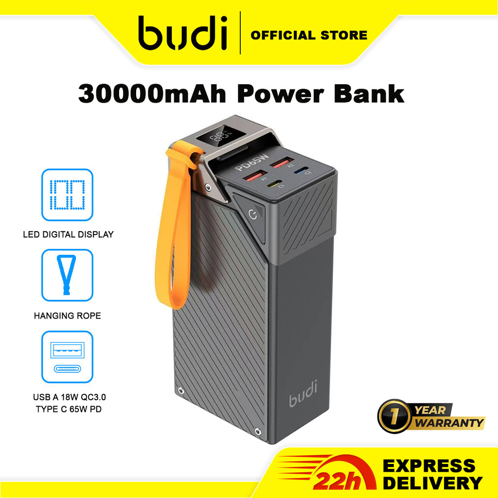 Budi Powerbank 30000mAh Original 65W Super Fast Charging Power Bank ...