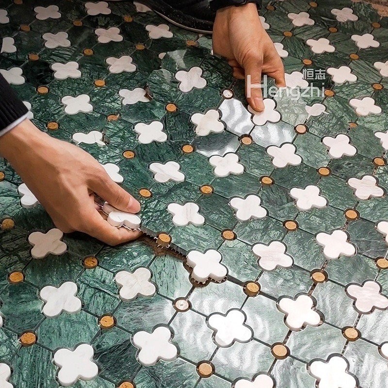 Jubin Mozek Batu Hijau Tua Vintaj Perancis Jubin Bilik Mandi Jubin ...