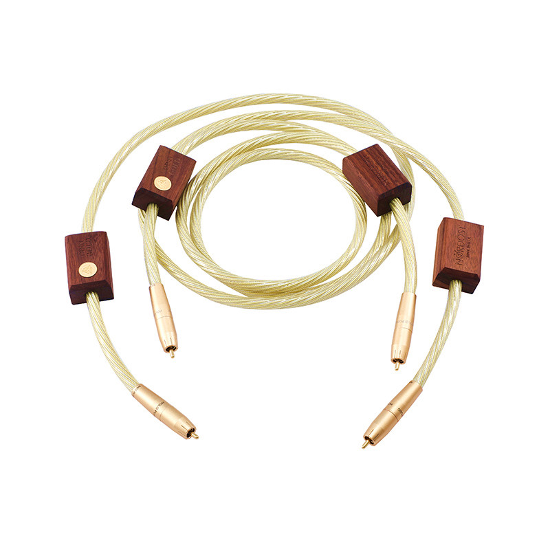 Gold Odin 2 to 2RCA Audio cable 7n silver plated conductor gold braided ...