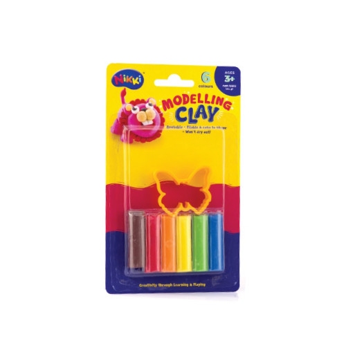 Nikki 6 Colour Fun Clays Modelling Clay Set With 1 Cutter (LS-82 ...