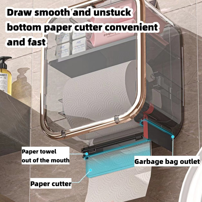 Paper Rack for Shelf Organizer Bathroom Storage Box Wall-mounted Tissue ...