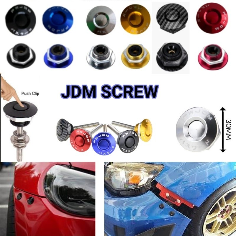 NEW JDM Car Clip Quick Release Latch Push Button Hood Pin Front Bumper ...