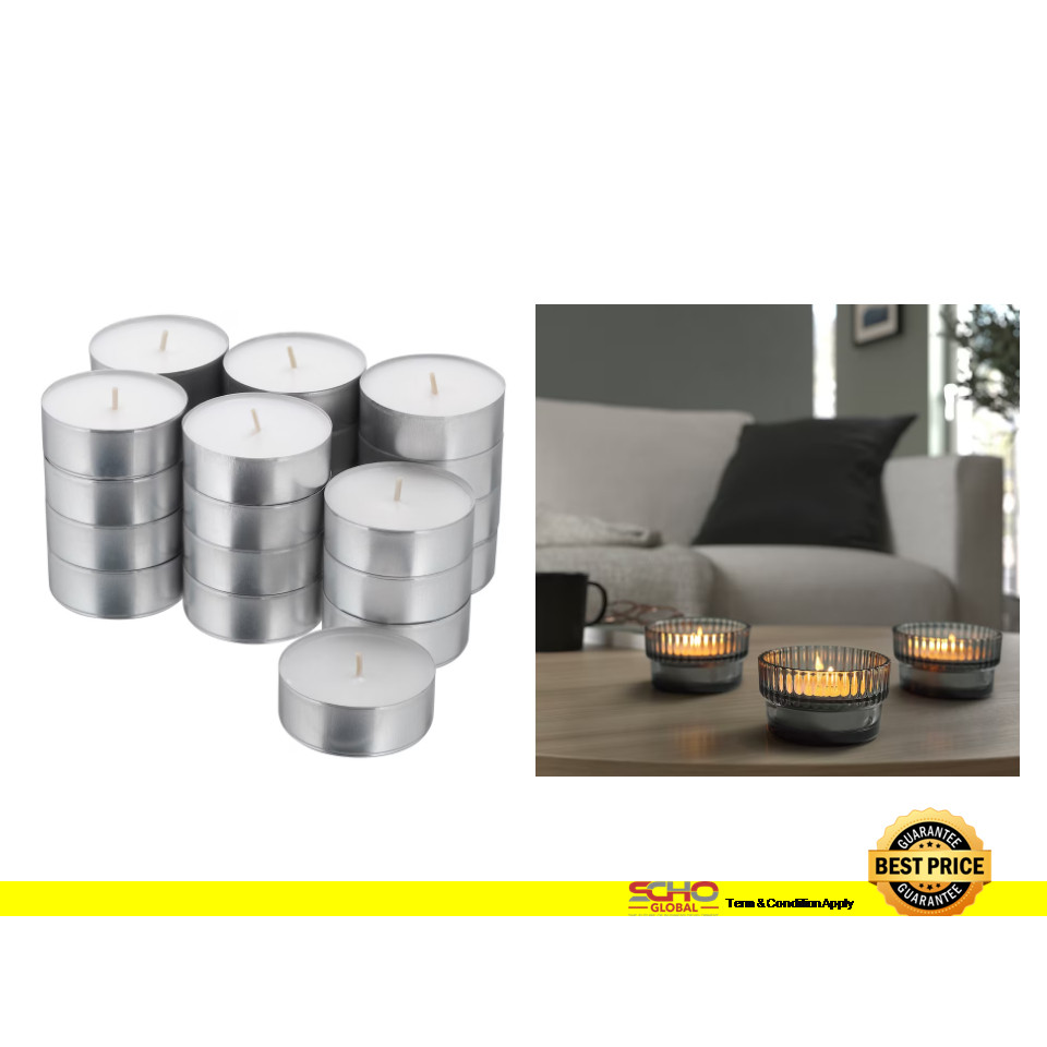 IKEA-GLIMMA Unscented candle in metal cup, 24 pieces | Shopee Malaysia