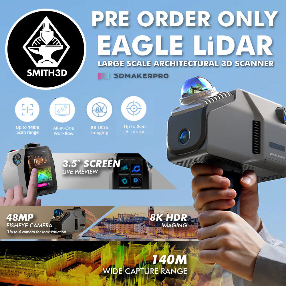 3DMakerPro Eagle Lidar Scanner, 48MP Camera Wide 3D Modeling ...
