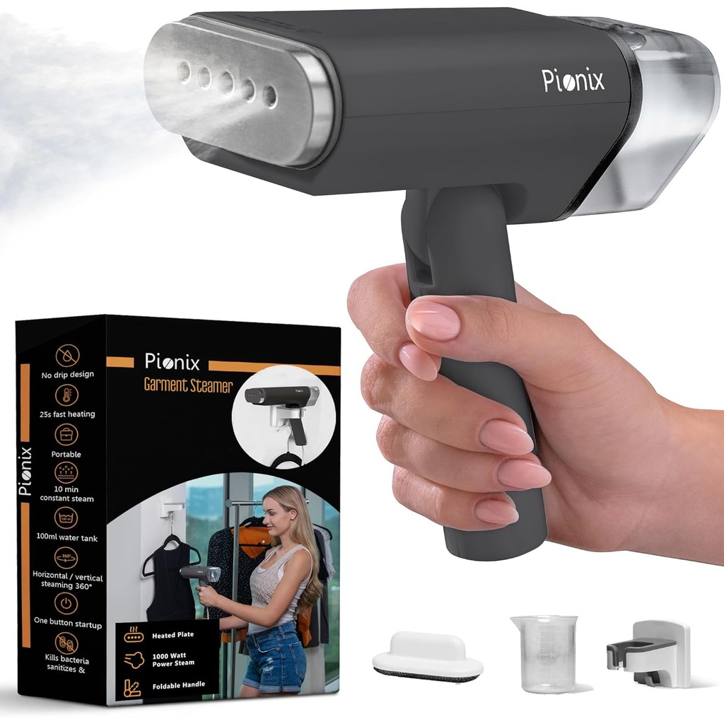 Pionix Handheld Garment Steamer - Foldable Handheld Steamer Clothes, 2 ...