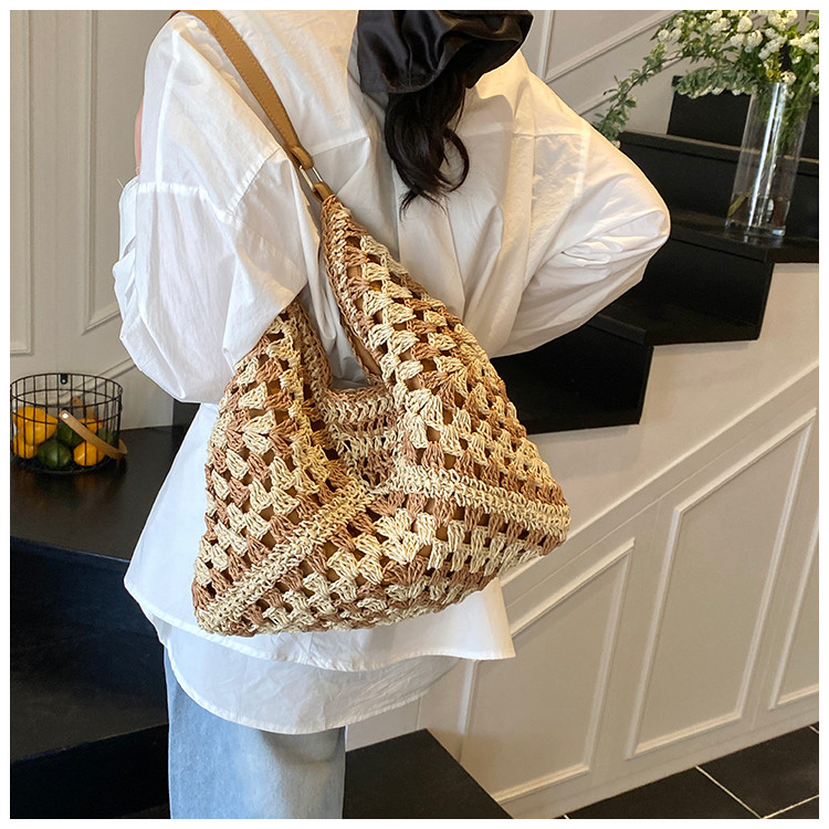 Hand-Woven Bag Women's 2025 New Style Lazy Style Seaside Vacation ...