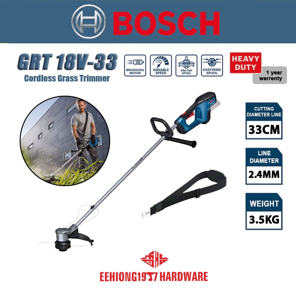 BOSCH GRT 18V-33 18v Professional Brushless Cordless Grass Trimmer ...
