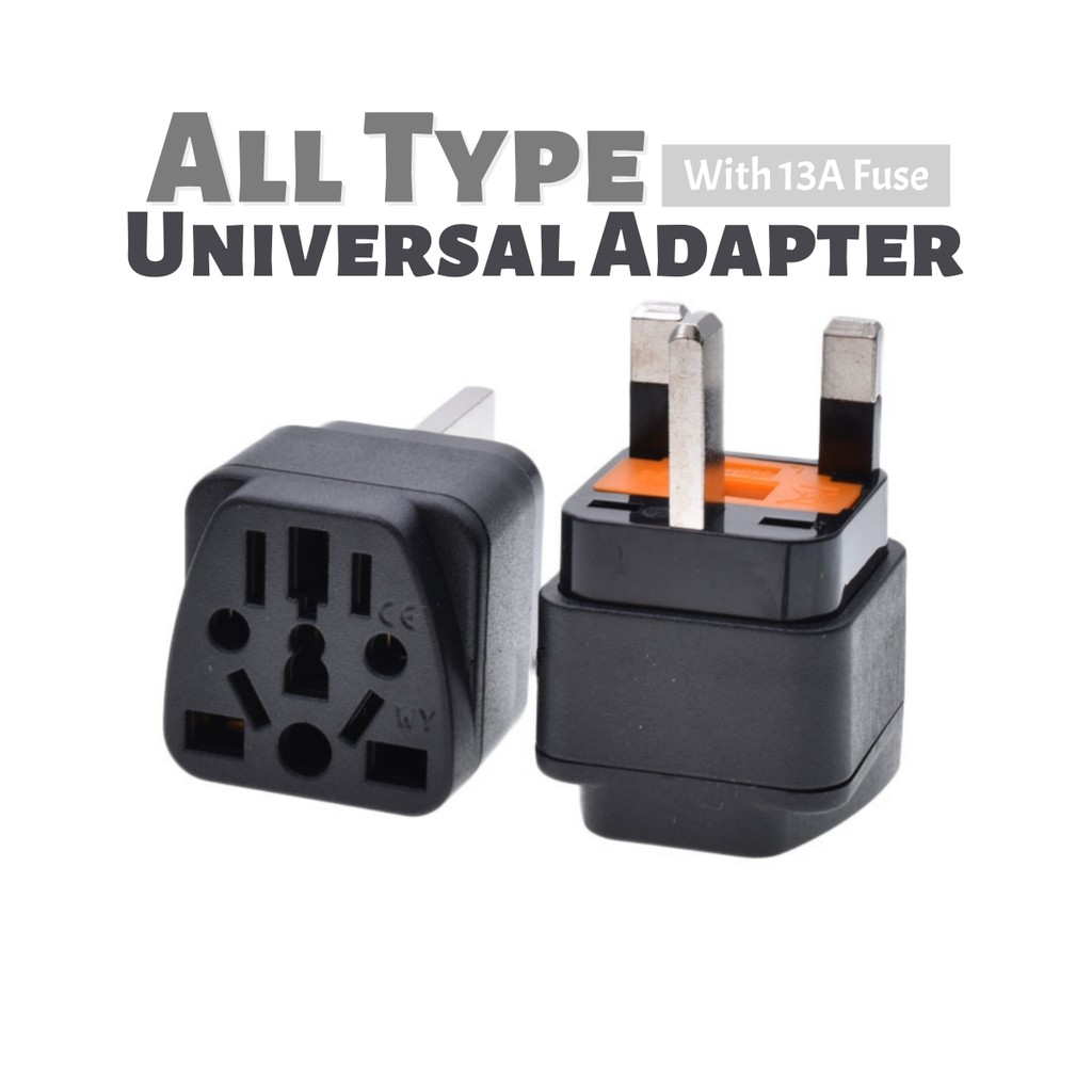 All Types Universal Adapter Charger Portable UK 3 Pin Plug Travel ...