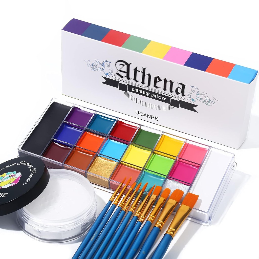 UCANBE Athena Face Body Paint Oil Palette + Translucent Setting Powder ...